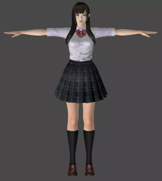 Japanese School Girl Free 3d Model Fbx Max Obj Open3dmodel