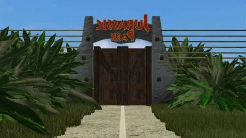Cartoon Jurassic Park Gate Free 3d Model Obj Open3dmodel