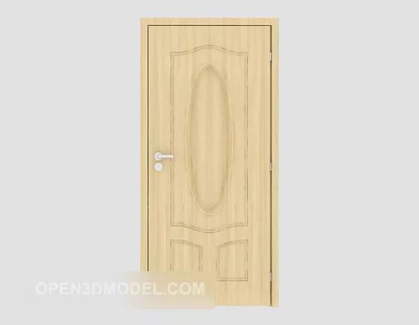 Обычная дверь из цельного дерева для дома Бесплатная 3d модель - .MaИкс ...