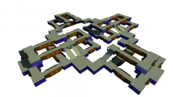 Housing Building Shape Free 3d Model Fbx Obj Open3dmodel