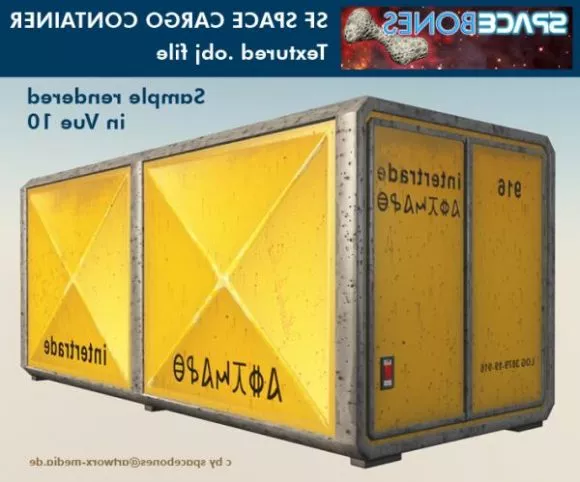 Желтый грузовой контейнер Бесплатная 3d модель - .Obj - Open3dModel