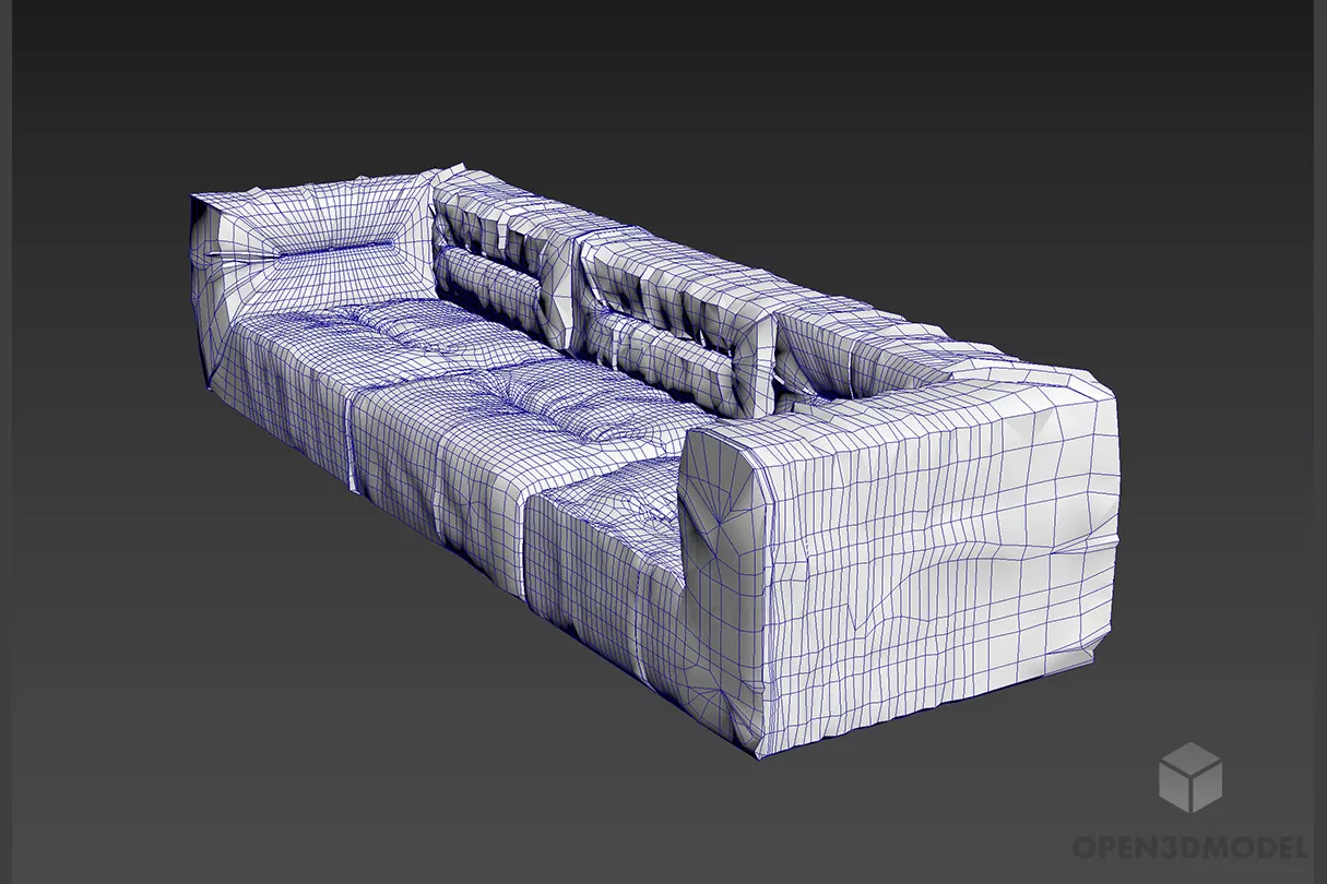 Sectional Sofa Three Seats With Cushions Free 3d Model - .3ds, .Gsm ... Sectional Sofa Three Seats With Cushions Free 3d Model - .3ds, .Gsm ...