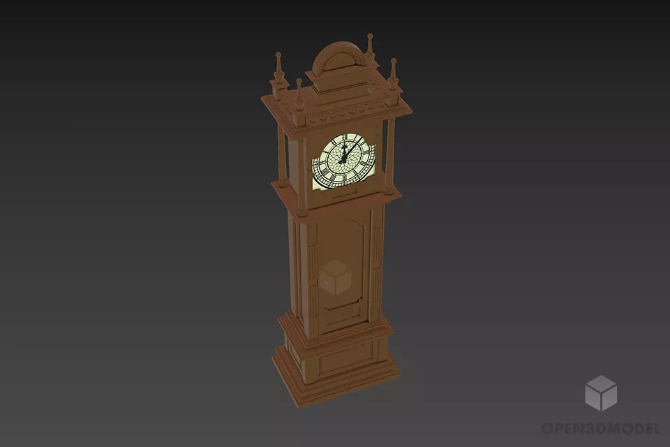Antique Grandfather Clock Free 3d Model 3ds Gsm Max Open3dmodel