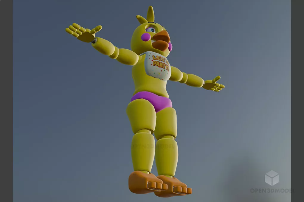 Toy Chica Character Free 3d Model Blend C4d Dae Fbx Obj