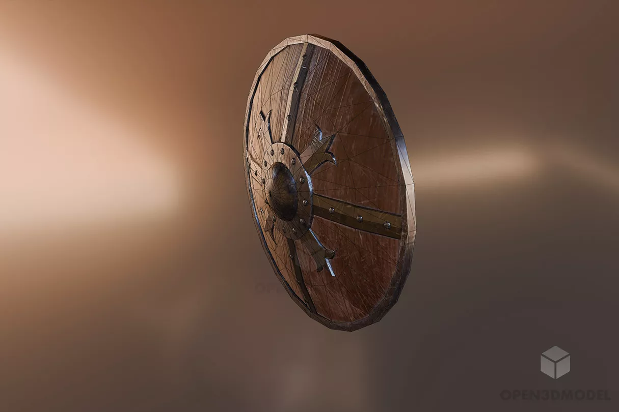 Medieval Wood Shield Free 3d Model Blend C4d Dae Fbx Max